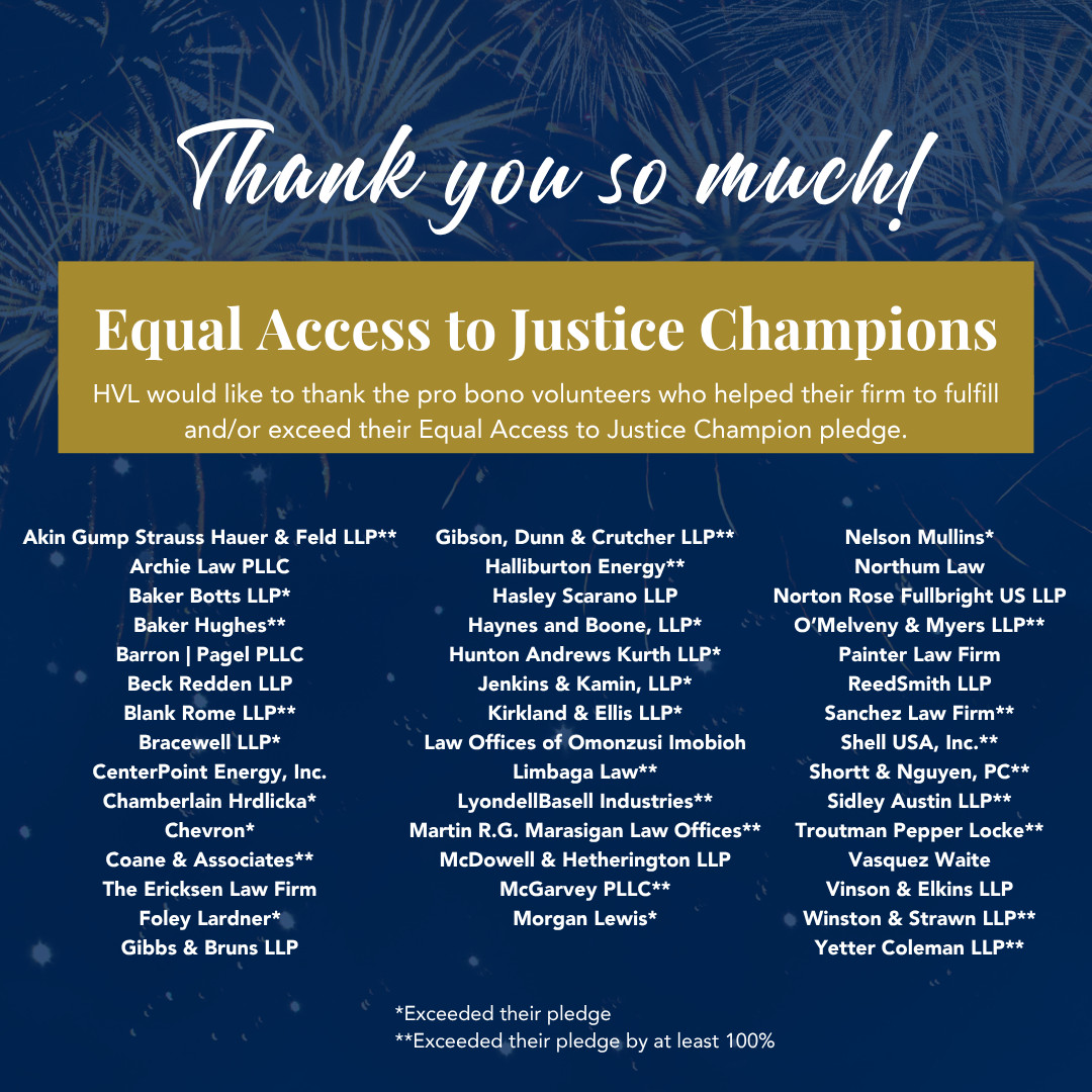 Thank You to our 2025 Equal Access to Justice Champions! - Houston ...